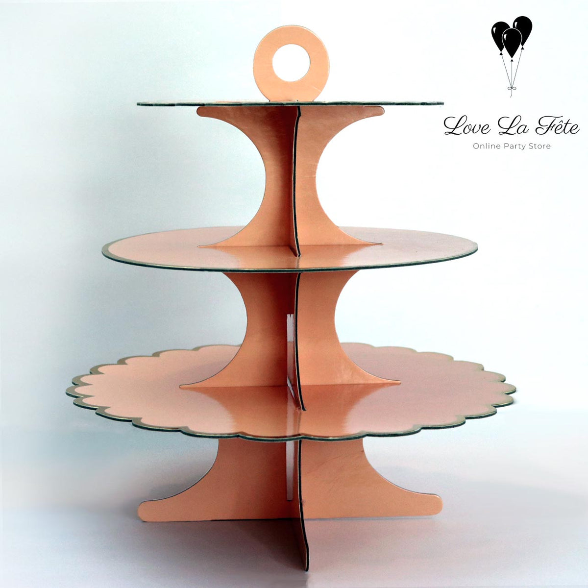 3-Tier Cardboard Cake Stand - Peach – Love La Fête